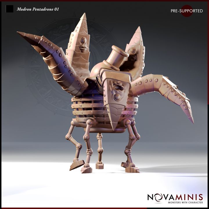 3D Printable Modron Pentadrone 01 by NovaMinis